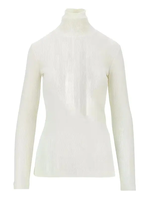 Max Mara Ribbed-knit Roll-neck Sweater - White