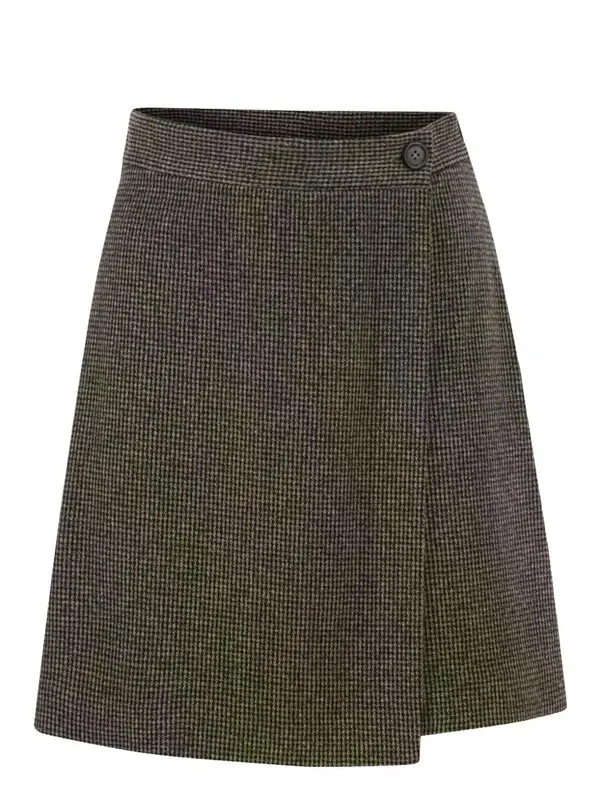 Max Mara Houndstooth Wrap-effect Skort - Brown