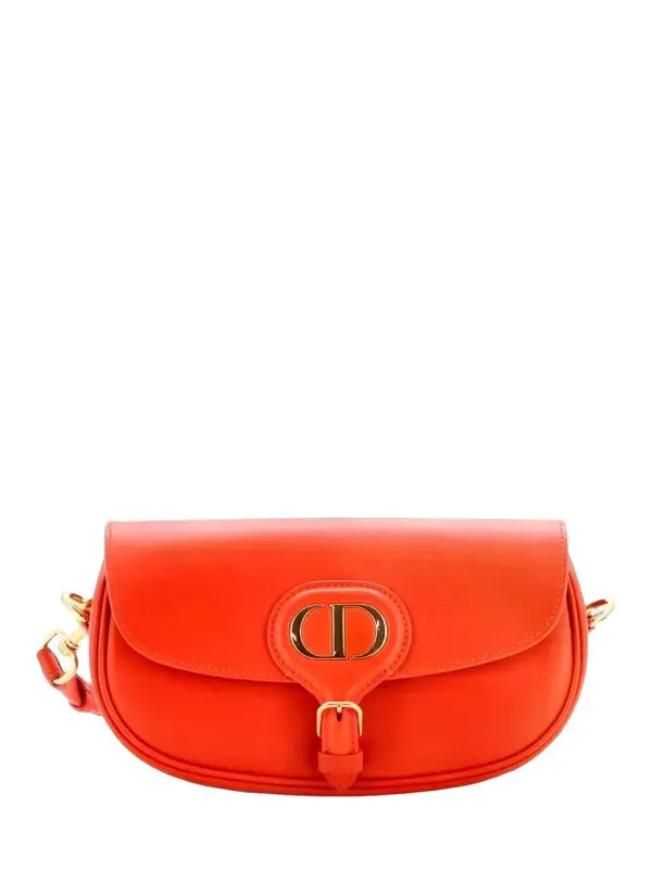 Dior Bobby Flap Bag Leather East West Crossbody Bag - Orange