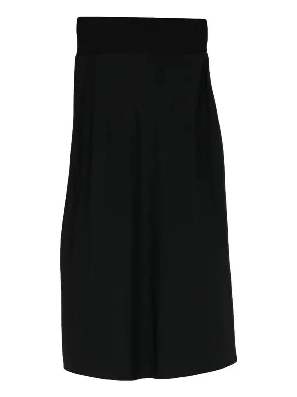AGNES B. Elasticated-waist Flared Skirt - Black