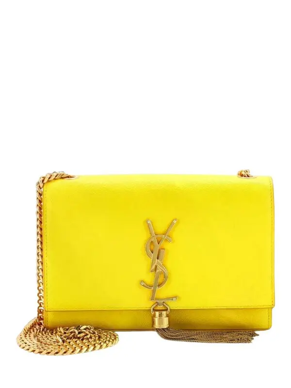 Saint Laurent Monogram Tassel Crossbody Bag - Yellow