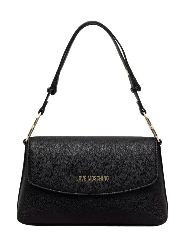 Moschino Logo Plaque Tote Bag - Black