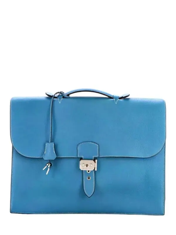 Hermès Sac A Depeches Bag Togo 38 Business Bag - Blue