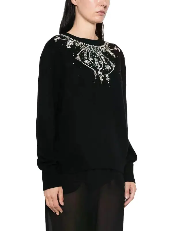 CIRCUS HOTEL Embellished Low-back Sweater - Black
