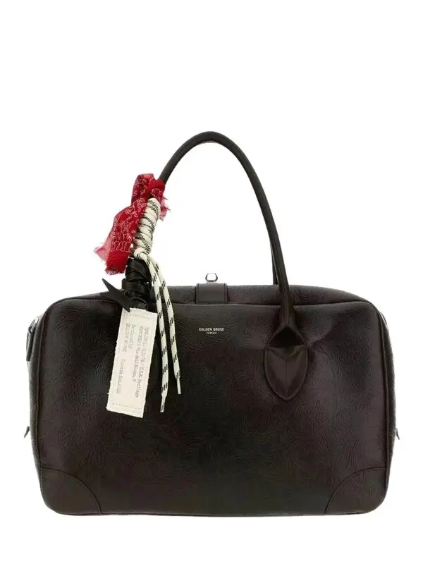 GOLDEN GOOSE Medium Vita Bag In Mahogany Leather With Charms And Silver Details - Brown