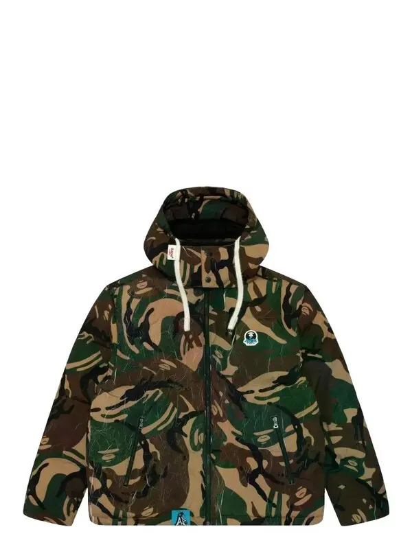 AAPE BY *A BATHING APE Camouflage Moonface Puffer Jacket - Green