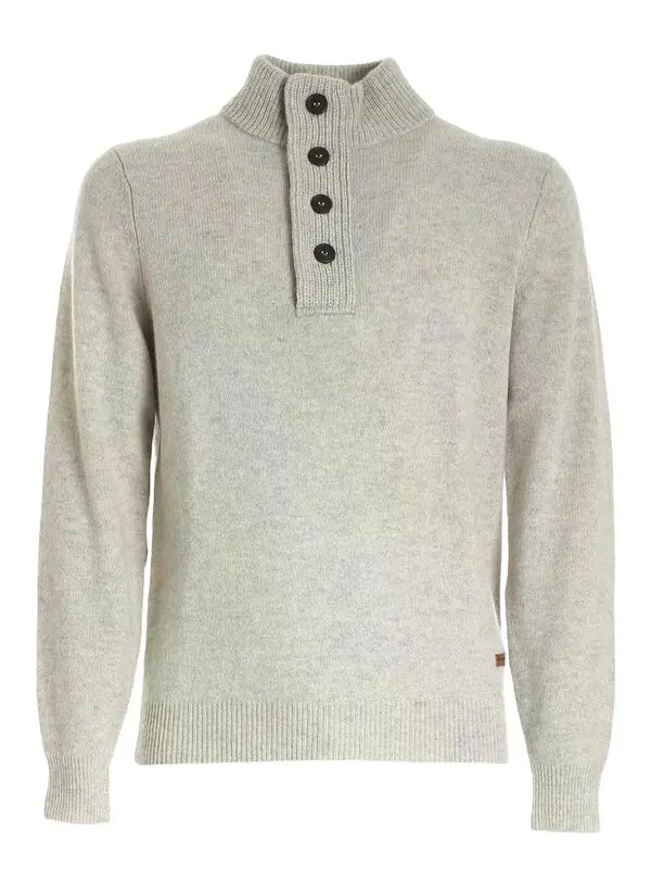 Barbour Elbow Patch High Neck Sweater - Neutrals