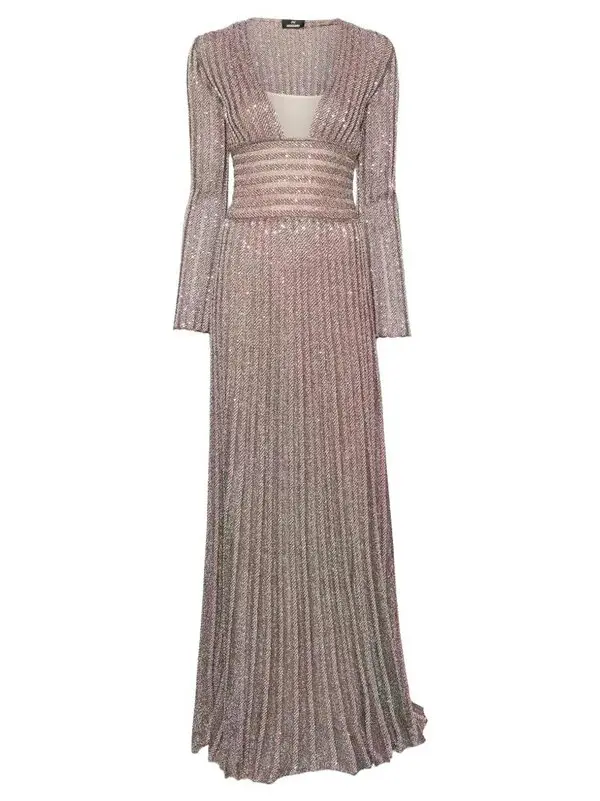 Missoni Sequin-embellished Pleated Maxi Dress - Brown
