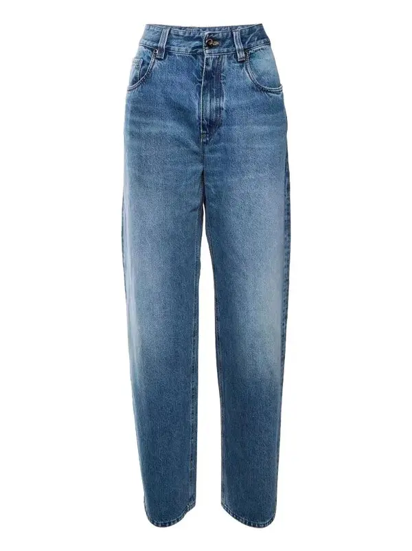 Brunello Cucinelli Loose Fit Faded Effect Jeans - Blue