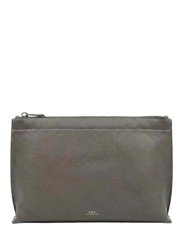 A.p.c. Leather Clutch Bag - Grey