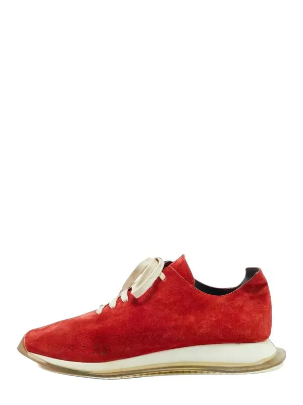 Rick Owens New Minimal Suede Sneakers - Red