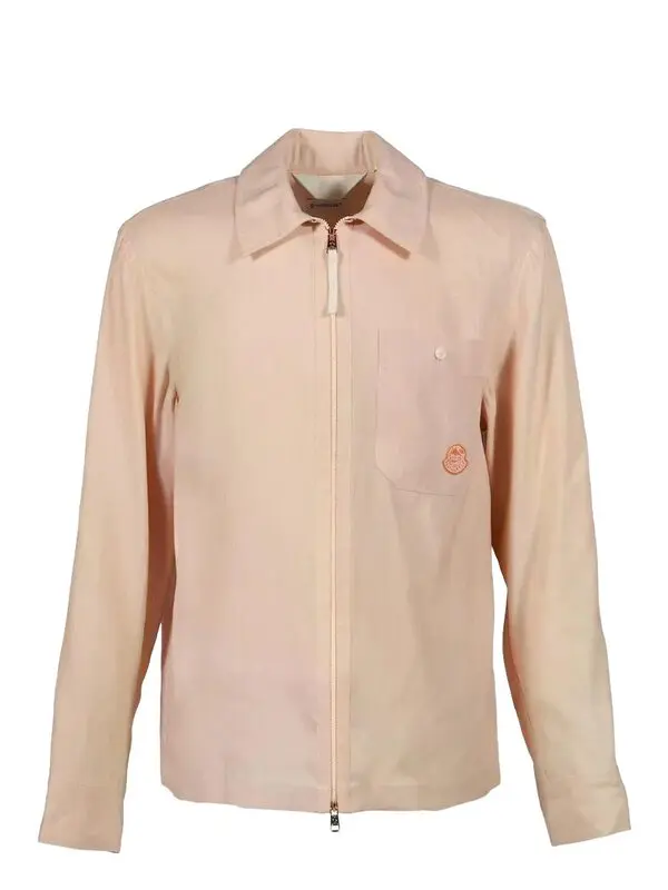 Moncler X Gilga Farm Logo-patch Zip-up Shirt - Pink