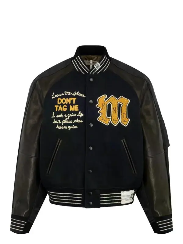 Mihara Yasuhiro Front Back Combined Stadium Jacket - Black