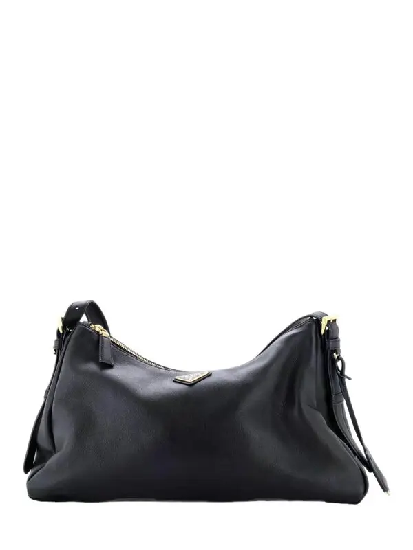 Prada Aimee Leather Medium Hobo Bag - Black