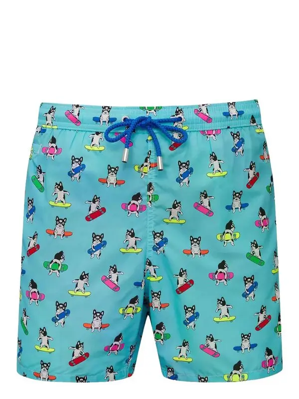 MC2 SAINT BARTH Lighting Micro Bulldog-print Swim Shorts - Blue