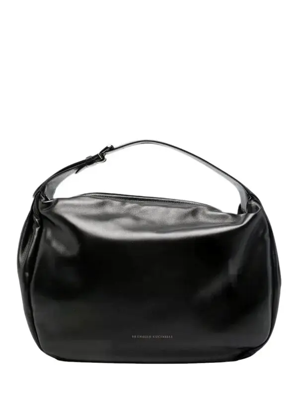 Brunello Cucinelli Logo Print Tote Bag - Black