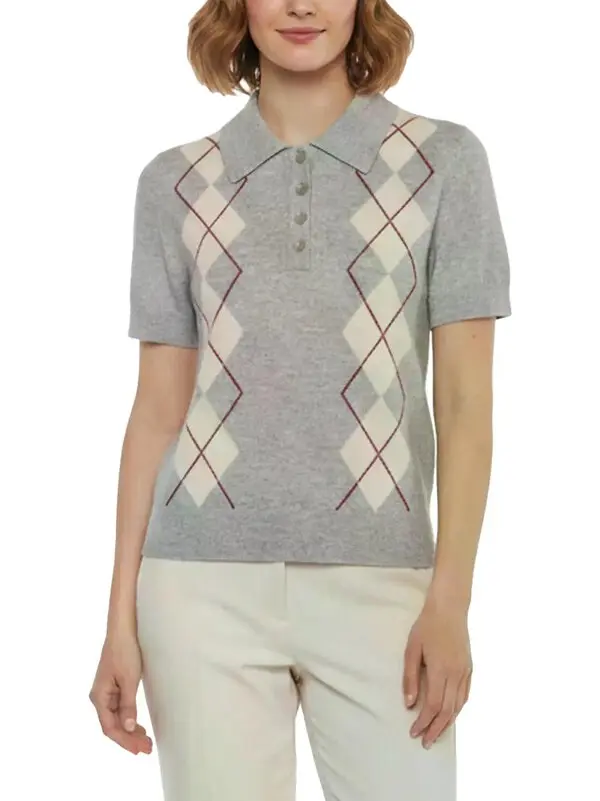Sandro Argyle Short-sleeve Polo Shirt - Grey