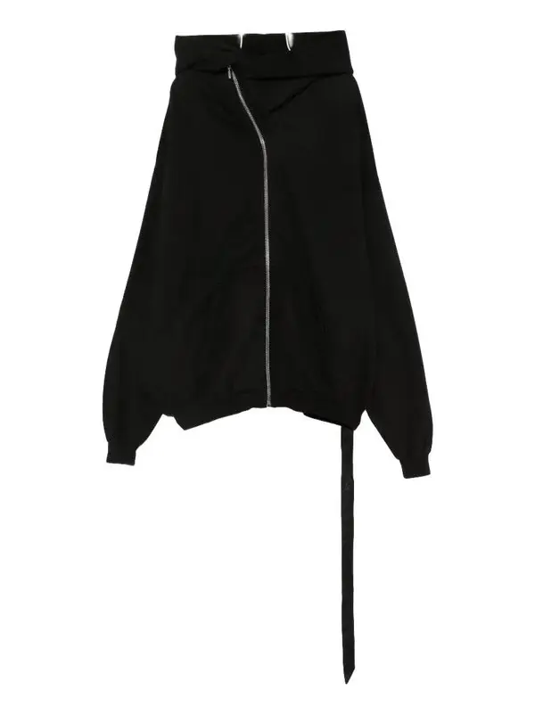 Rick Owens Mountain Hun Asymmetric Zip-up Hoodie - Black