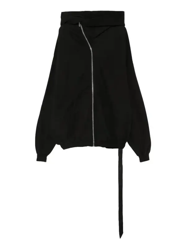 Rick Owens Mountain Hun Asymmetric Zip-up Hoodie - Black