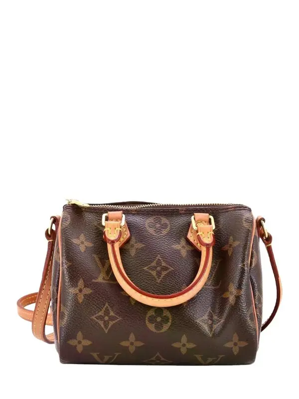 LOUIS VUITTON Speedy Bandouliere Monogram Canvas Nano Crossbody Bag - Brown