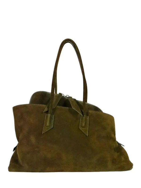 Attico Asymmetrical Suede Tote Bag - Green