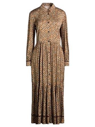 PUROTATTO Long Sleeve Midi Dress - Red