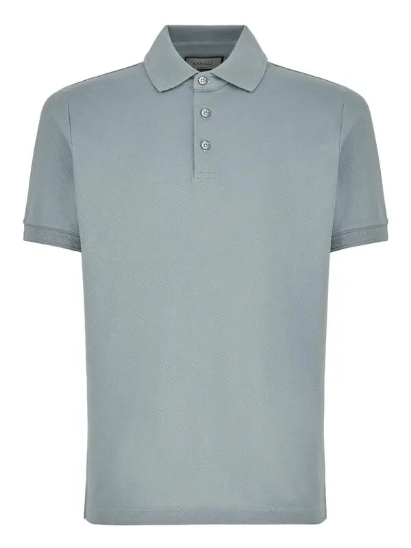 Canali Polo Shirt In Soft Cotton Piqu - Green