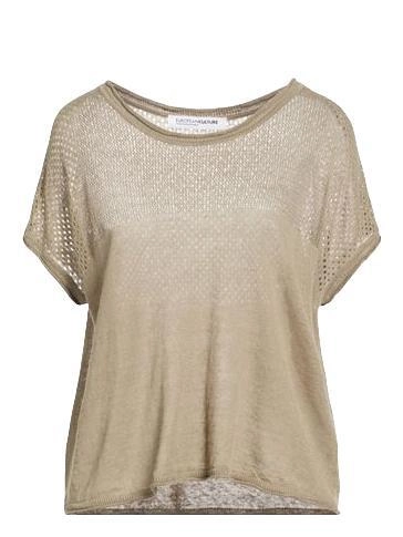 European Culture Sweater Military Size Linen, Cotton - Green