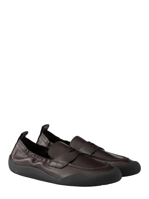 Prada Speedrock Leather Loafers - Brown