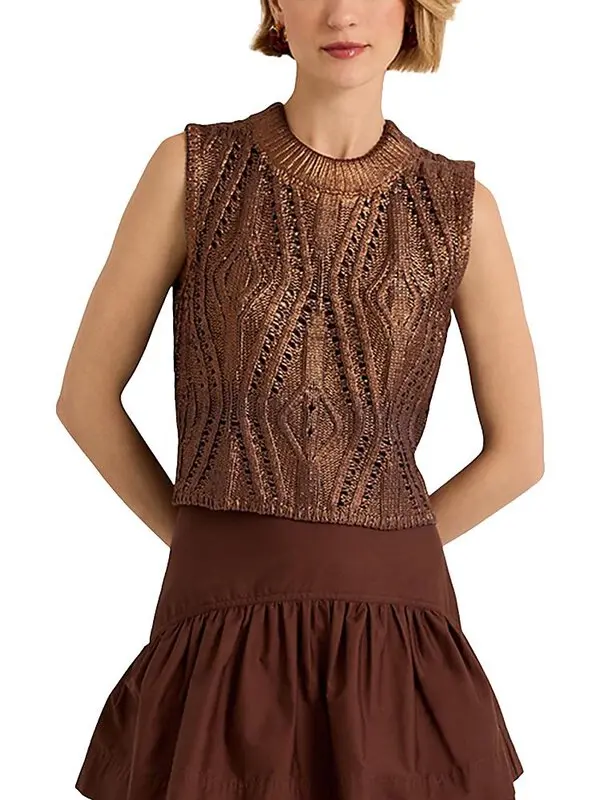 MARIE OLIVER Mcguire Mock Neck Top - Chocolate