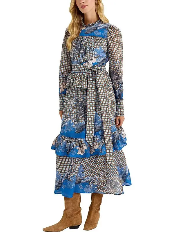 MARIE OLIVER Eleanor Tiered Ruffle Trim Dress - Bali