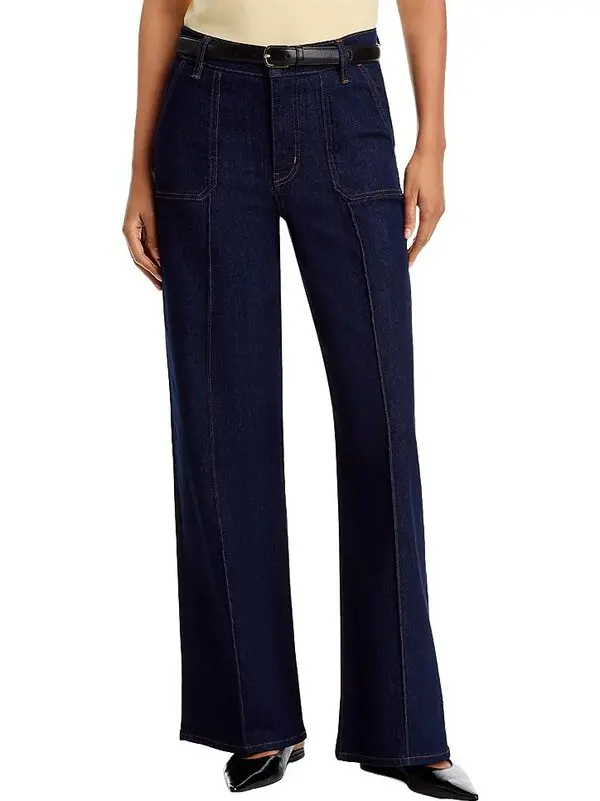 FRAME Le Slim Palazzo Pintuck Pocket High Rise Jeans - Rinse