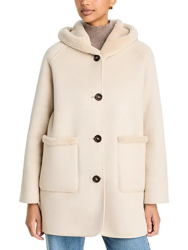 EMME Faux Fur Reversible Parka Jacket - Beige