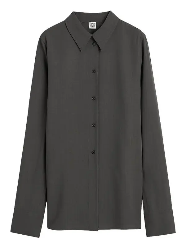 TOTEME Slim Fit Lightweight Shirt - Washed Black