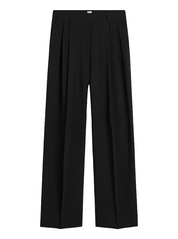 TOTEME Double Pleated Relaxed Pants - Black