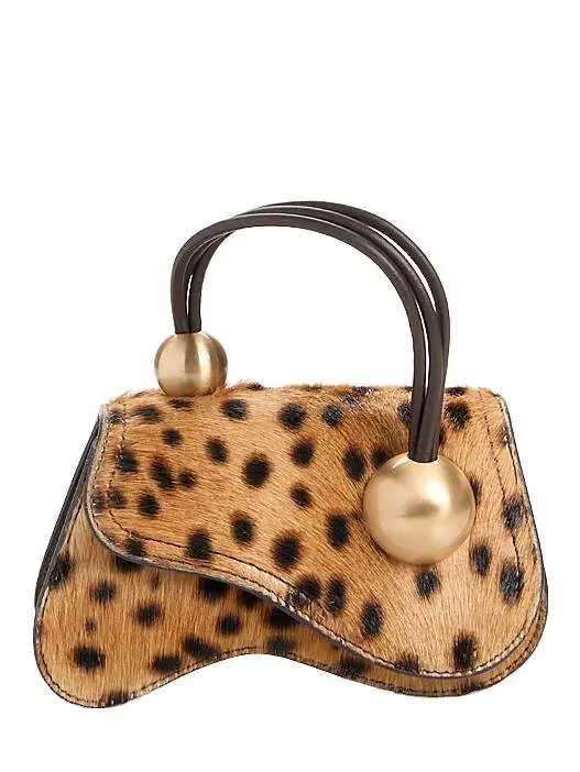 Cult Gaia Kazia Nano Calf Hair Crossbody Bag - Cheetah
