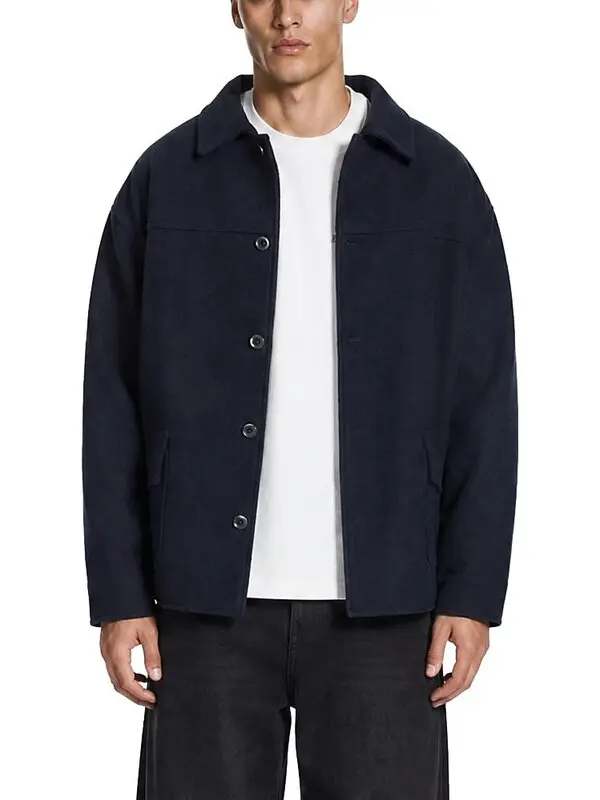 NANA JUDY Park Avenue Relaxed Fit Button Jacket - Navy