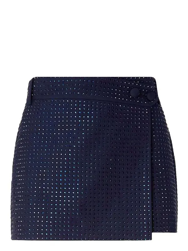 Pinko Soave Embellished Mini Skirt - Iris Blue