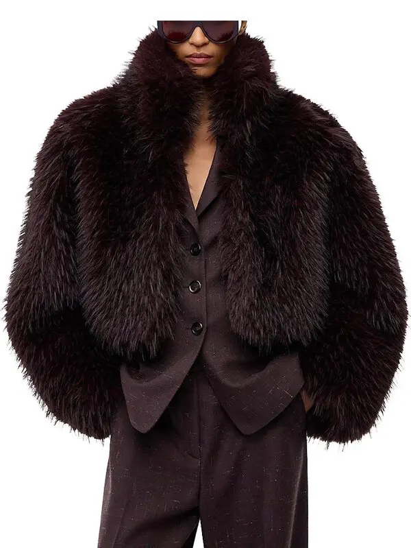Pinko Gravina Faux Fur Jacket - Purple