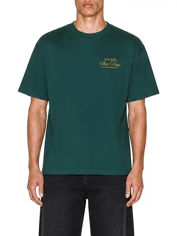 NANA JUDY Relaxed Fit Manoir Graphic Tee - Emerald