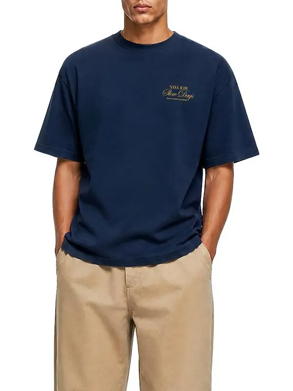 NANA JUDY Relaxed Fit Manoir Graphic Tee - Navy