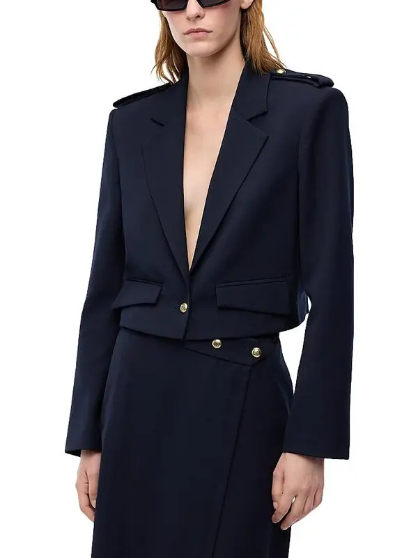 Pinko Manna Cropped Jacket - Deep Navy Blue