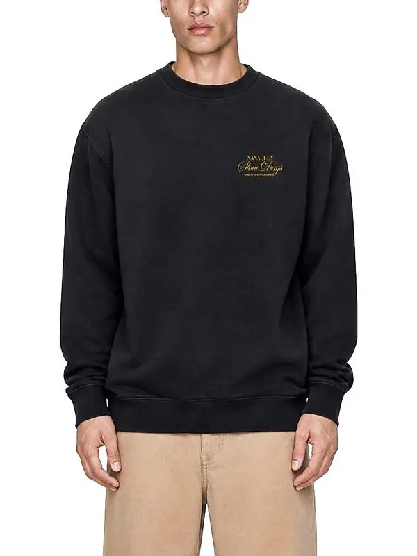 NANA JUDY Relaxed Fit Manoir Graphic Sweater - Enzyme Black