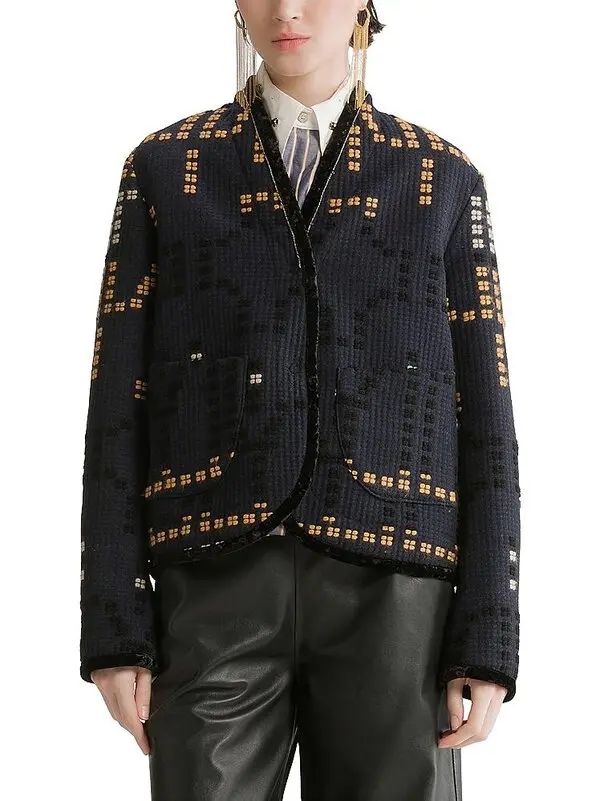 FORTE_FORTE Samarcanda Jacquard Blouson Jacket - Notte