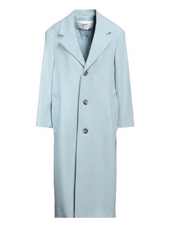 AMI Paris Coat Pastel Size Virgin Wool, Polyamide - Blue