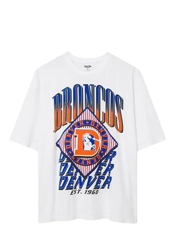 Junk Food Clothing Denver Broncos Oversized Tee - Vintage White