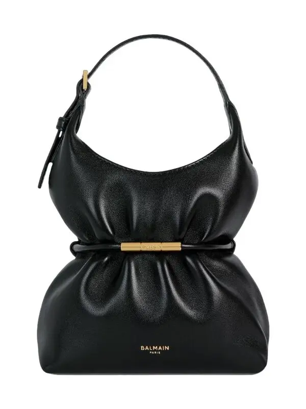 Balmain Sphynx Mini Leather Handbag - Black