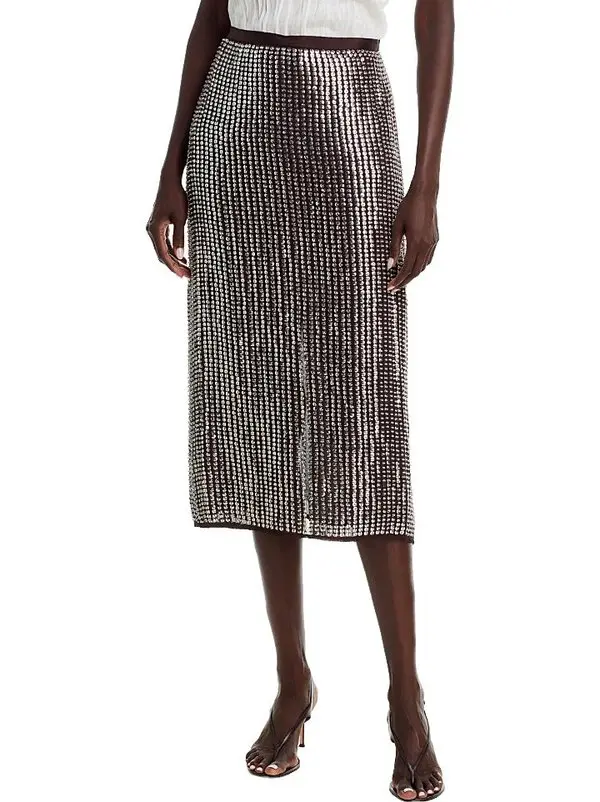 Rag & Bone Lili Beaded Midi Skirt - Chocolate