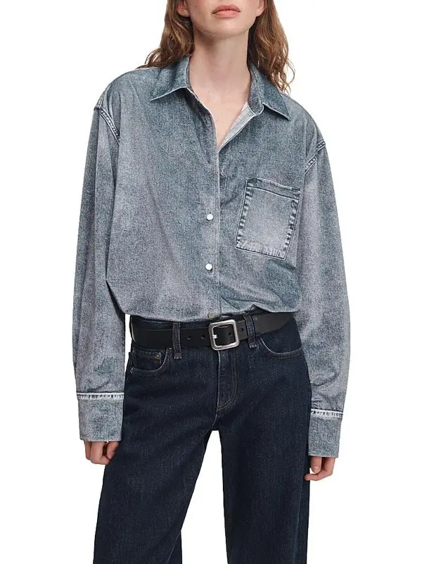 Rag & Bone Connie Velvet Button Down Shirt - Wingate