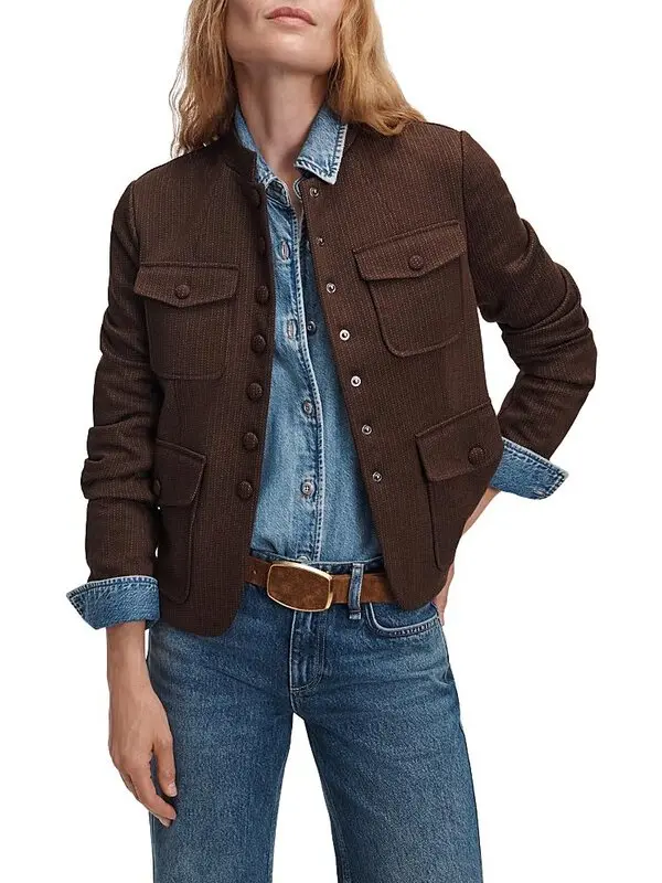 Rag & Bone Mercer Ponte Jacquard Blazer - Brown Multi